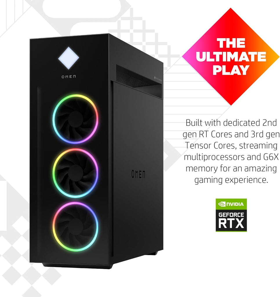HP OMEN 45L Gaming Desktop, AMD Ryzen 9 5900X, 32 GB RAM, 1 TB Solid S ...