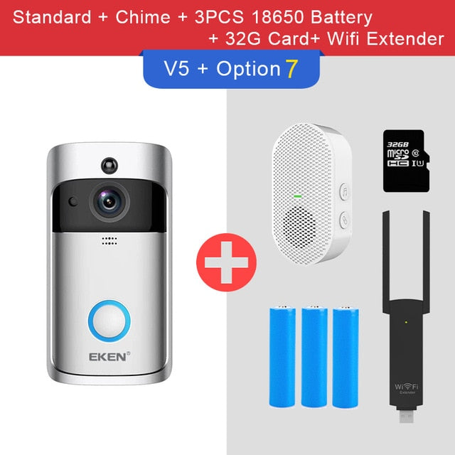 EKEN V5 Video Doorbell Smart Wireless WiFi Security Door Bell Visual R ...